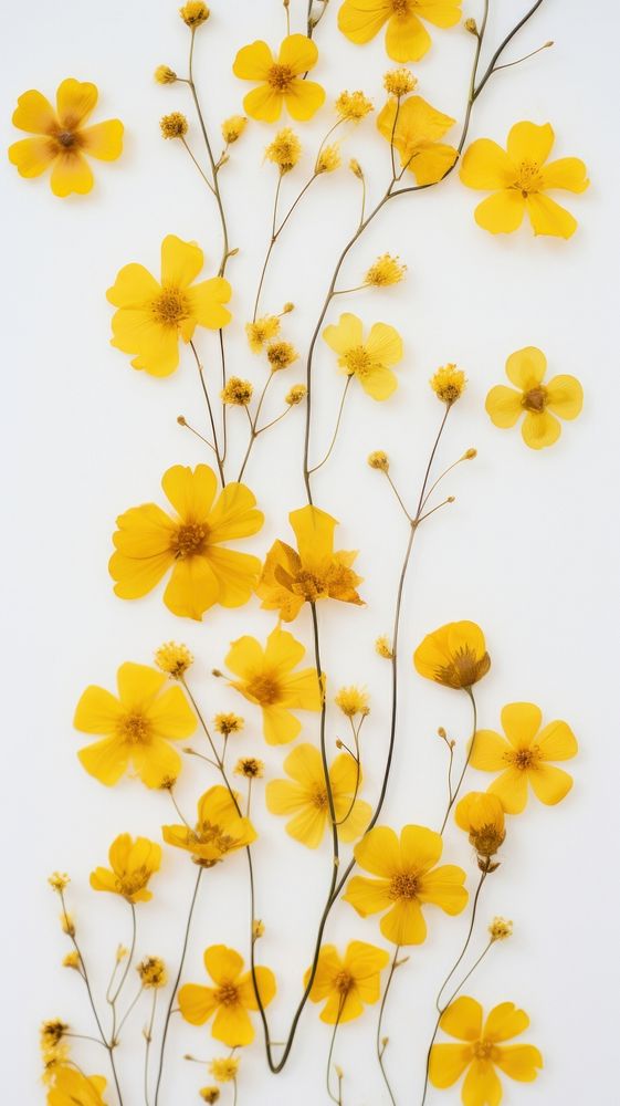 Real pressed mini yellow flowers | Premium Photo - rawpixel