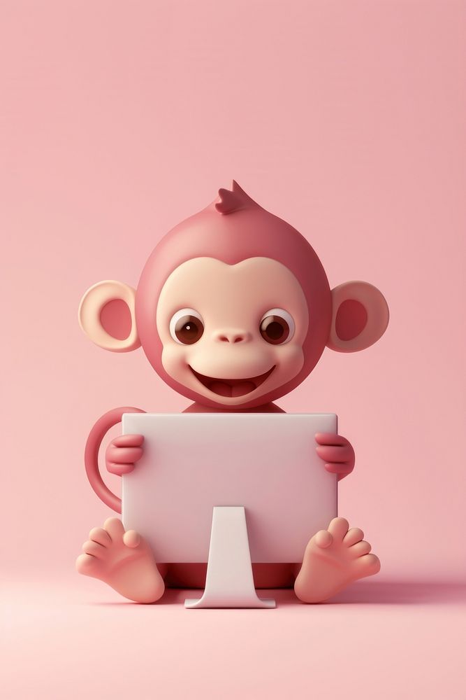 Monkey computer animal monkey human. | Premium Photo Illustration ...