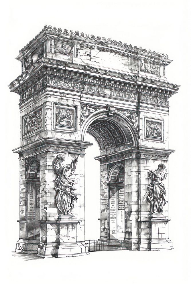 Arch drawing architecture sketch. | Premium Photo Illustration - rawpixel