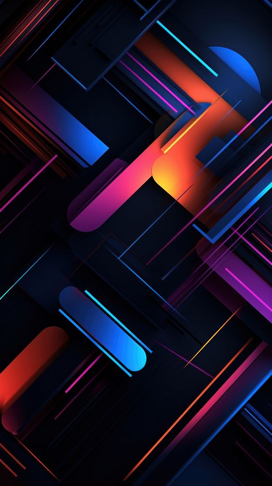 Abstract shapes neon wallpaper pattern | Premium Photo Illustration ...