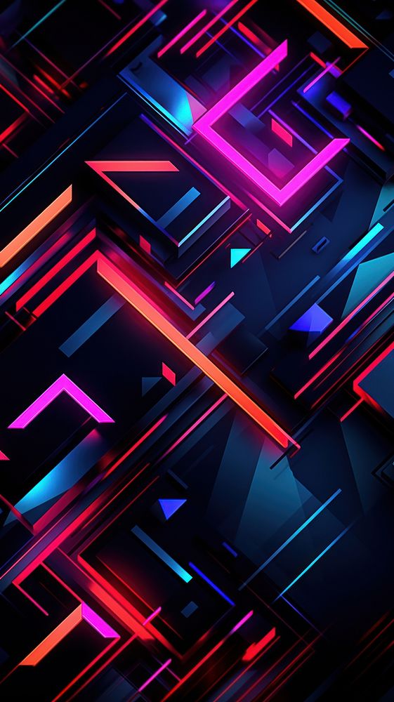 Abstract shapes neon wallpaper pattern | Free Photo Illustration - rawpixel