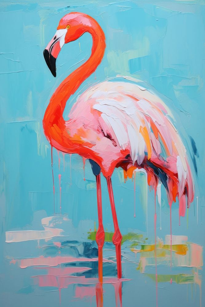 Flamingo painting animal bird | Premium Photo Illustration - rawpixel