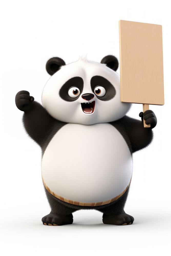Angry panda holding board mammal | Premium Photo Illustration - rawpixel