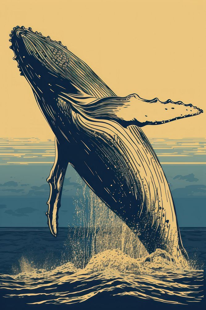 Whale drawing animal mammal | Free Photo Illustration - rawpixel
