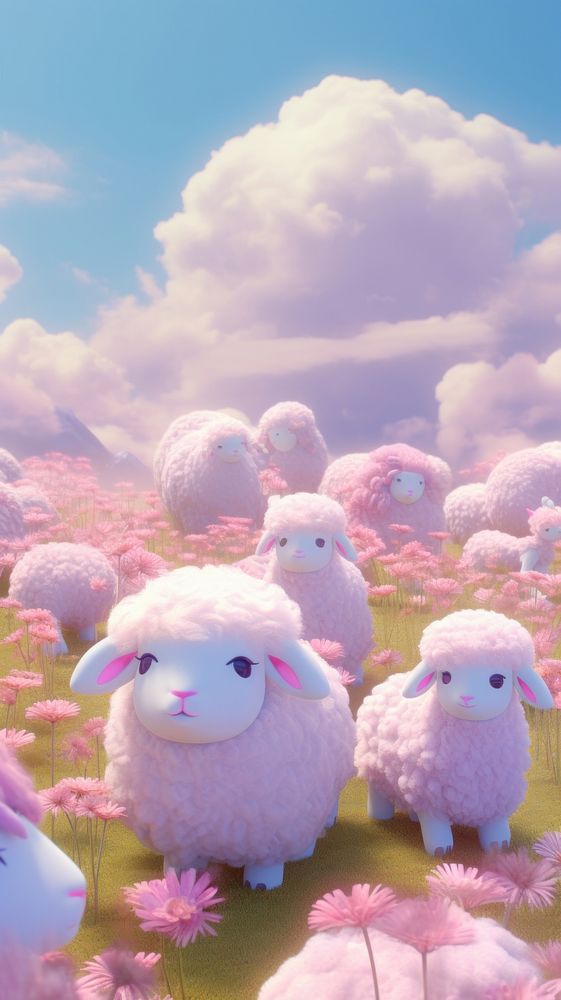 Sheep Field Livestock Outdoors Cartoon Free Photo Illustration