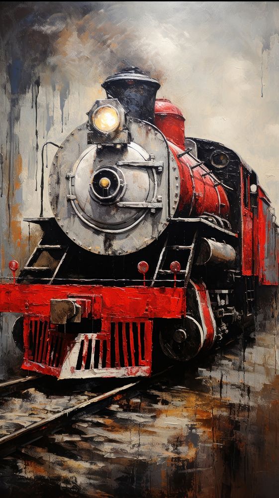 Train art locomotive painting. | Premium Photo Illustration - rawpixel