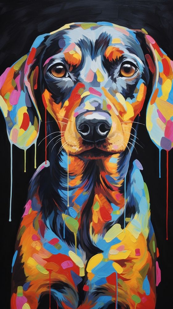 Dogs art painting animal. | Premium Photo Illustration - rawpixel