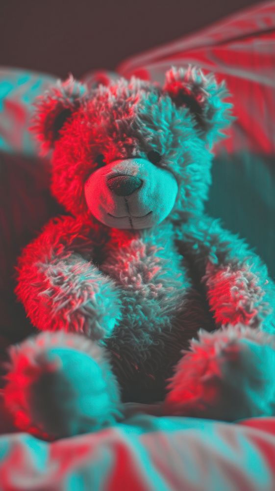 Stuffle teddy bear toy red | Free Photo - rawpixel