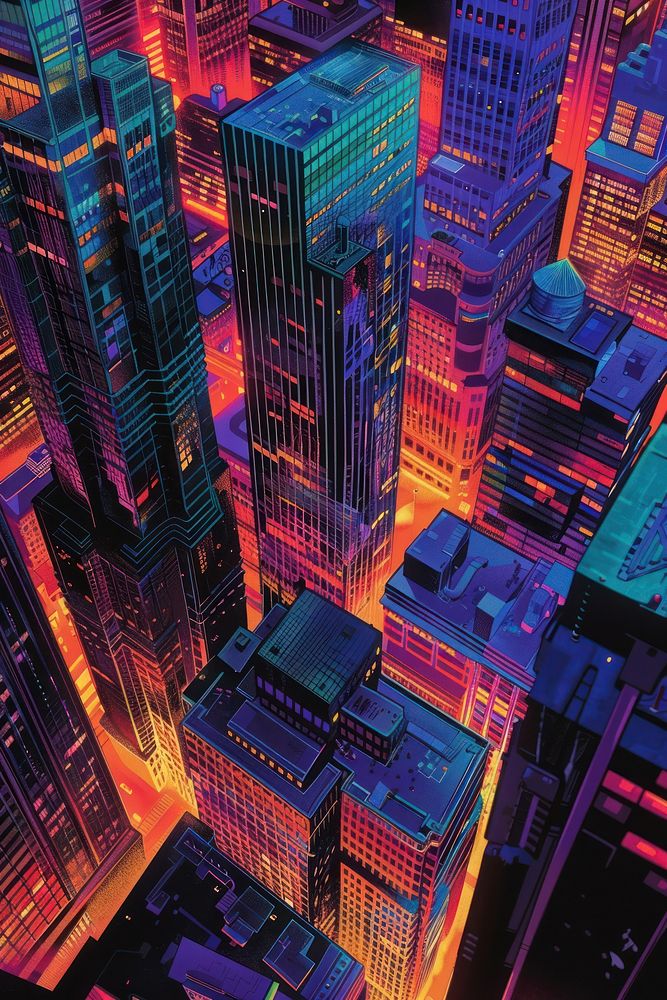 buildings are brightly coloured city | Premium Photo Illustration ...