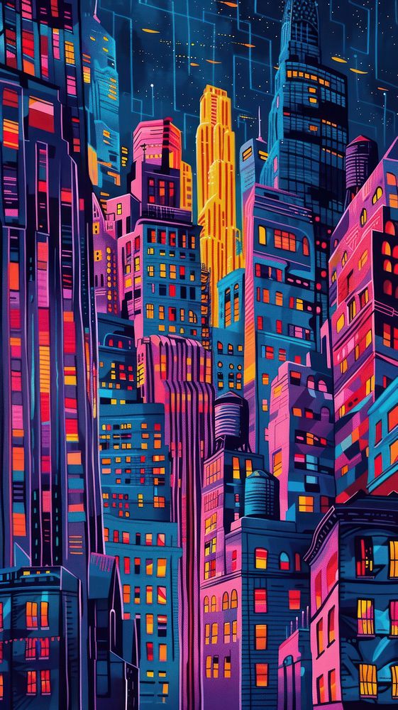 buildings are brightly coloured city | Premium Photo Illustration ...