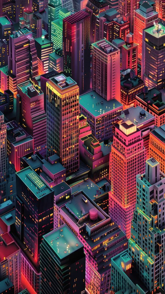 buildings are brightly coloured city | Free Photo Illustration - rawpixel