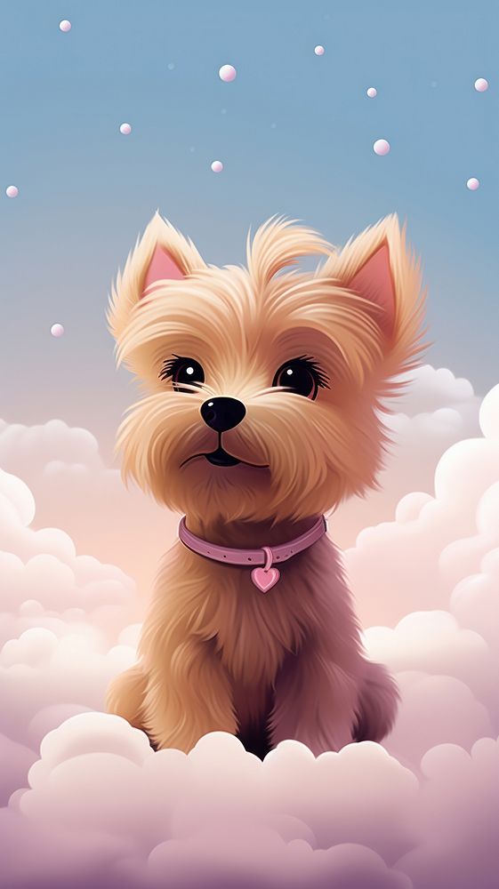 Cute Australian Terrier dreamy wallpaper | Free Photo Illustration ...