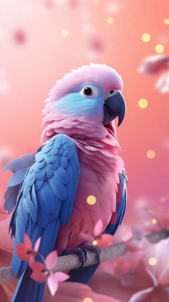 Cute Parrot dreamy wallpaper animal | Free Photo Illustration - rawpixel