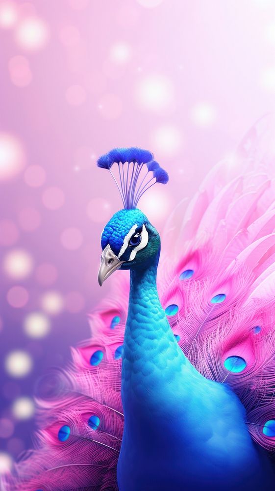 Cute peacock dreamy wallpaper animal | Free Photo Illustration - rawpixel