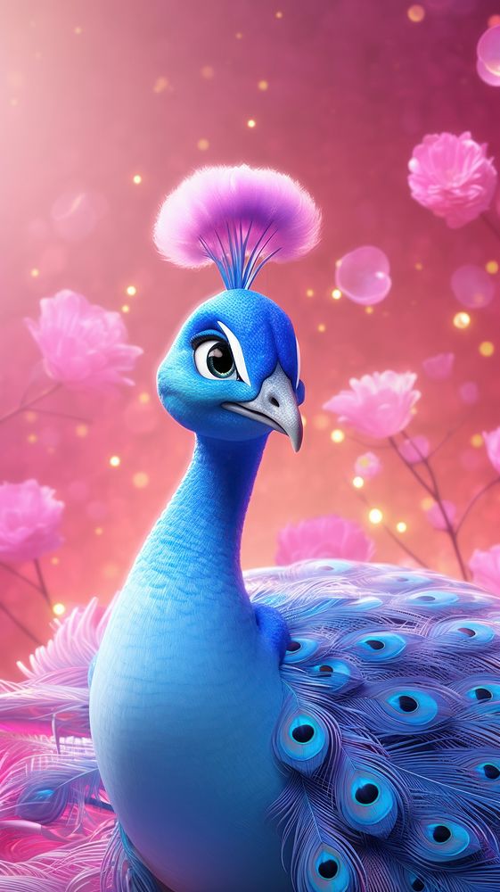Cute peacock dreamy wallpaper animal | Free Photo Illustration - rawpixel