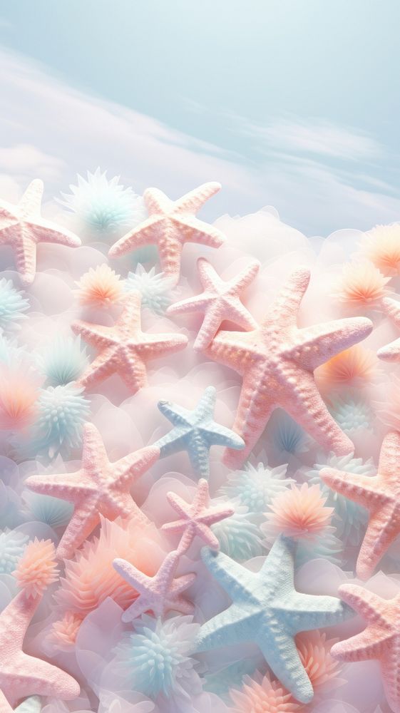 Fluffy pastel starfish invertebrate backgrounds | Free Photo ...