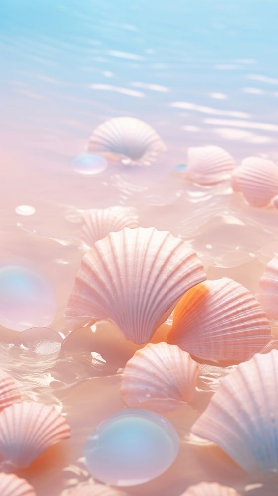 Fluffy pastel sea shell seashell | Free Photo Illustration - rawpixel