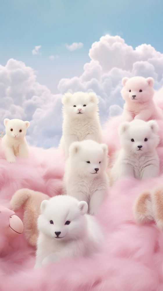 Fluffy pastel wild animals mammal | Free Photo Illustration - rawpixel