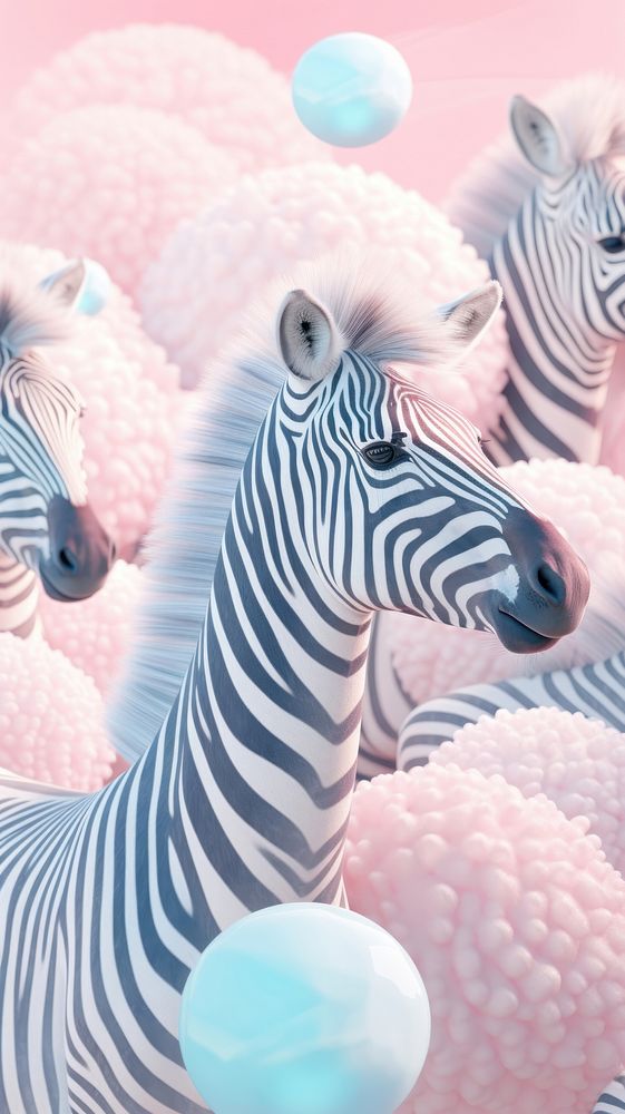 Fluffy pastel zebra wildlife animal | Free Photo Illustration - rawpixel