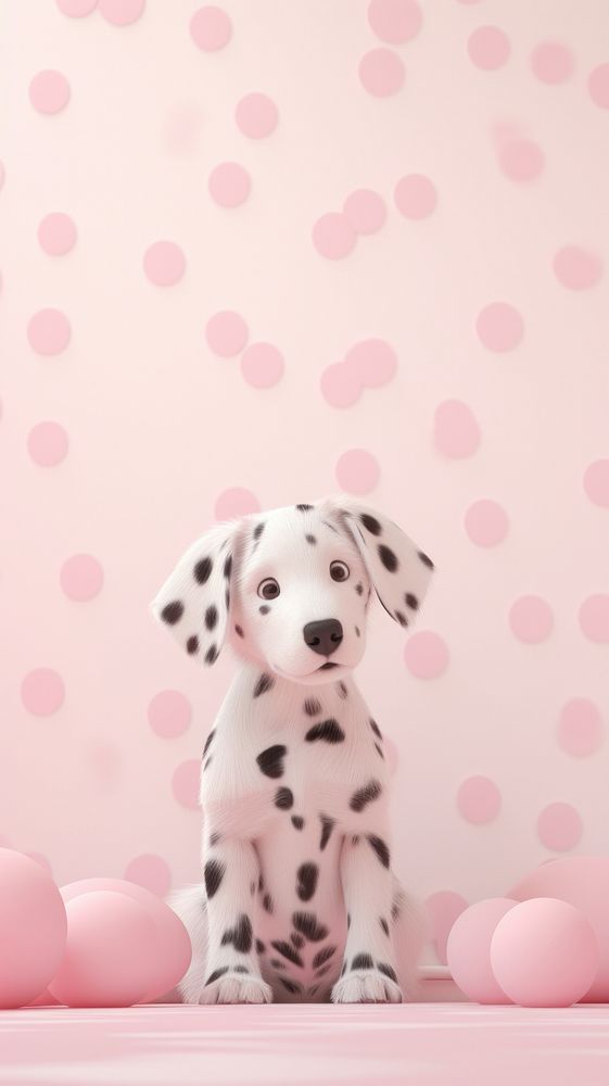 Fluffy pastel dalmatian mammal animal | Free Photo Illustration - rawpixel
