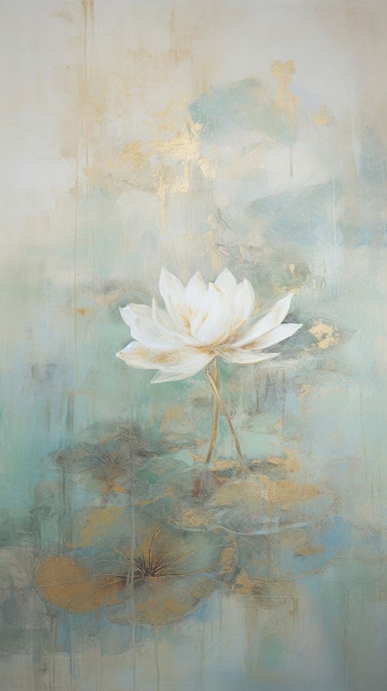 Abstract lotus flower painting canvas | Premium Photo Illustration ...