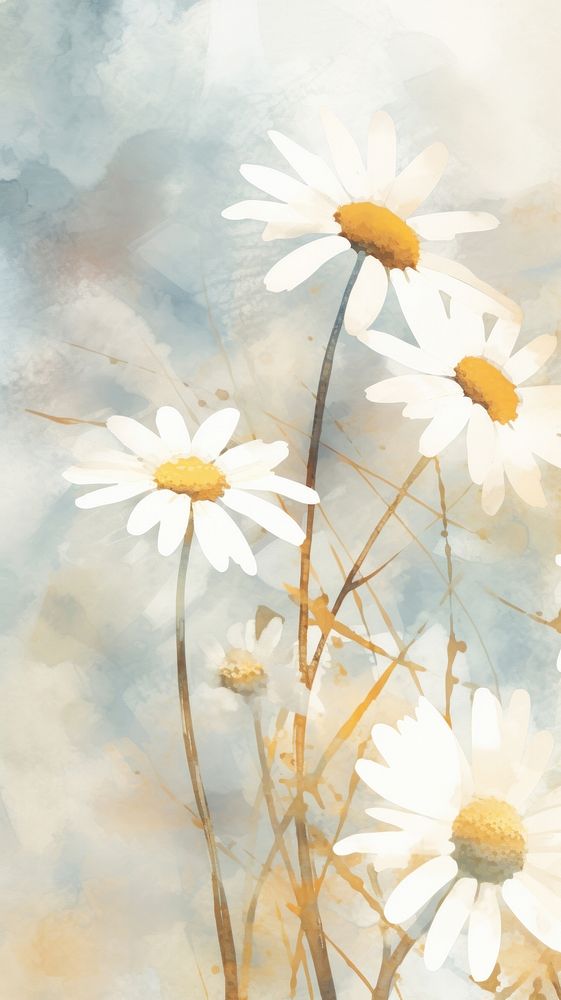 Chamomile painting blossom flower. | Free Photo Illustration - rawpixel