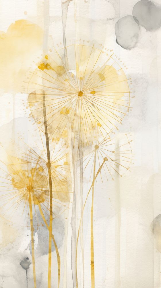 Dandelion abstract painting flower. | Free Photo Illustration - rawpixel