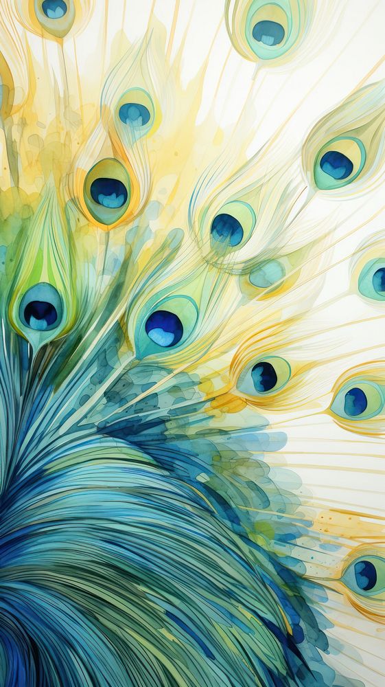Peacock abstract painting pattern. | Free Photo Illustration - rawpixel