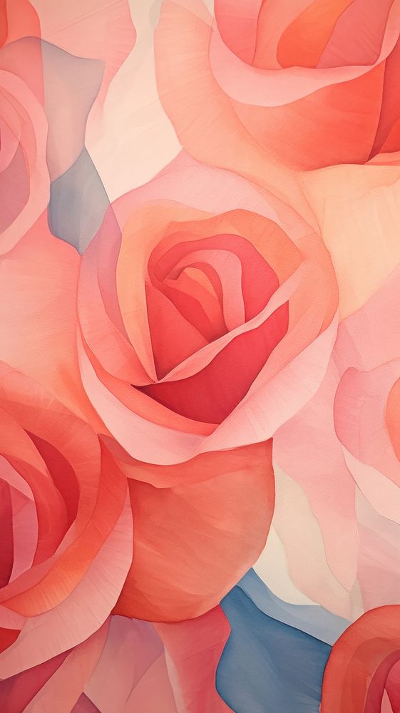 Roses abstract painting pattern. | Free Photo Illustration - rawpixel