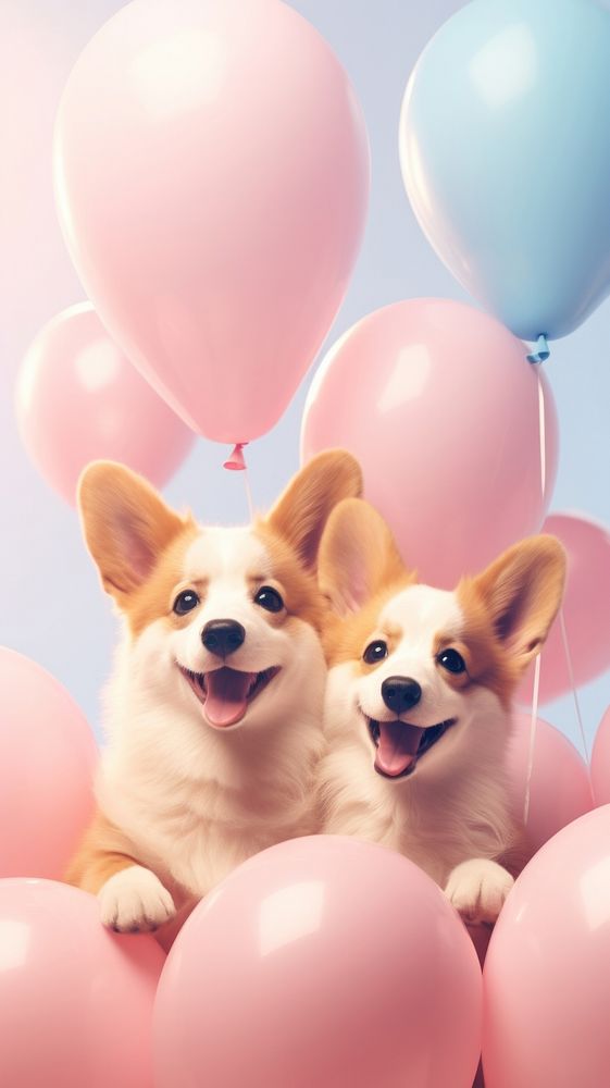 Corgi balloon mammal animal. | Free Photo Illustration - rawpixel