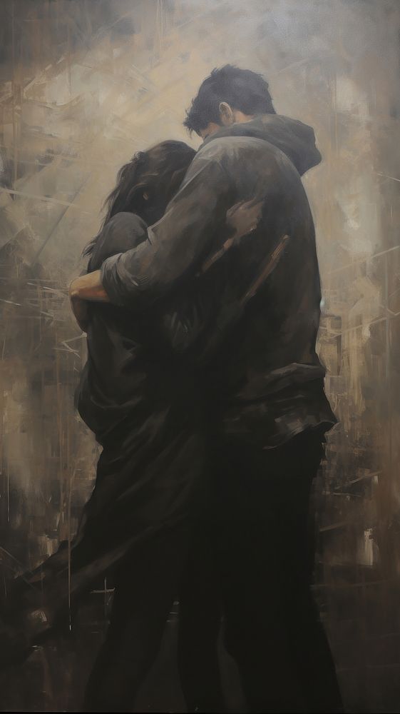 Acrylic paint seld hugging adult | Free Photo Illustration - rawpixel