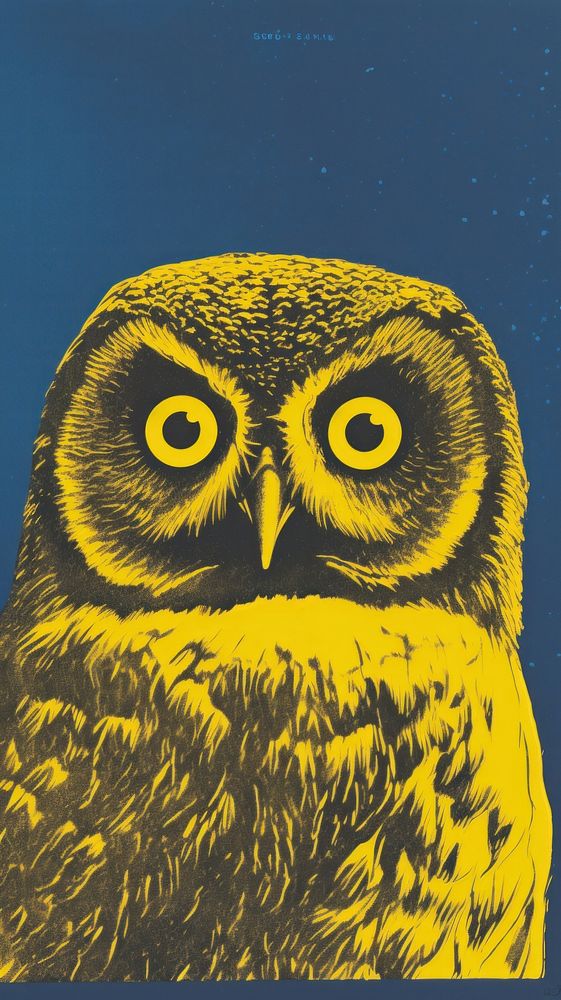 Owl drawing animal yellow. | Free Photo Illustration - rawpixel