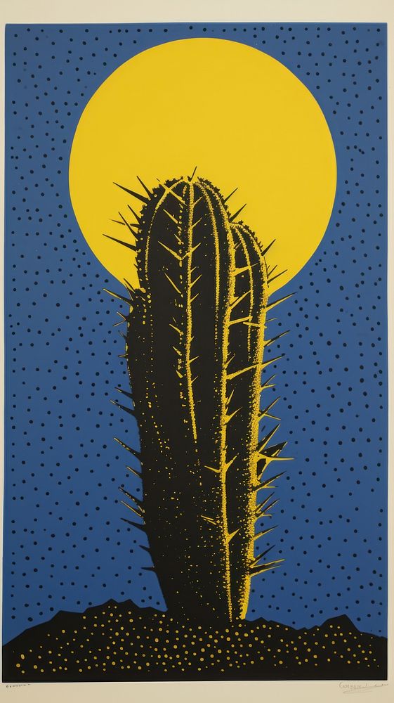 Cactus yellow plant calligraphy. | Premium Photo Illustration - rawpixel