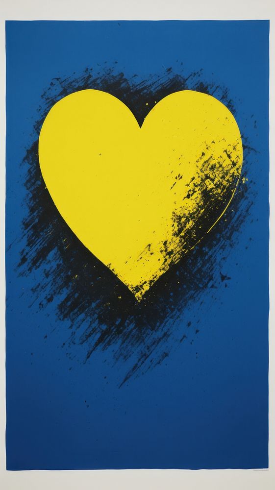 Heart symbol yellow blue. | Free Photo Illustration - rawpixel