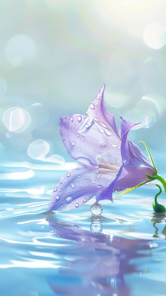 Water droplet bellflower outdoors nature | Premium Photo - rawpixel