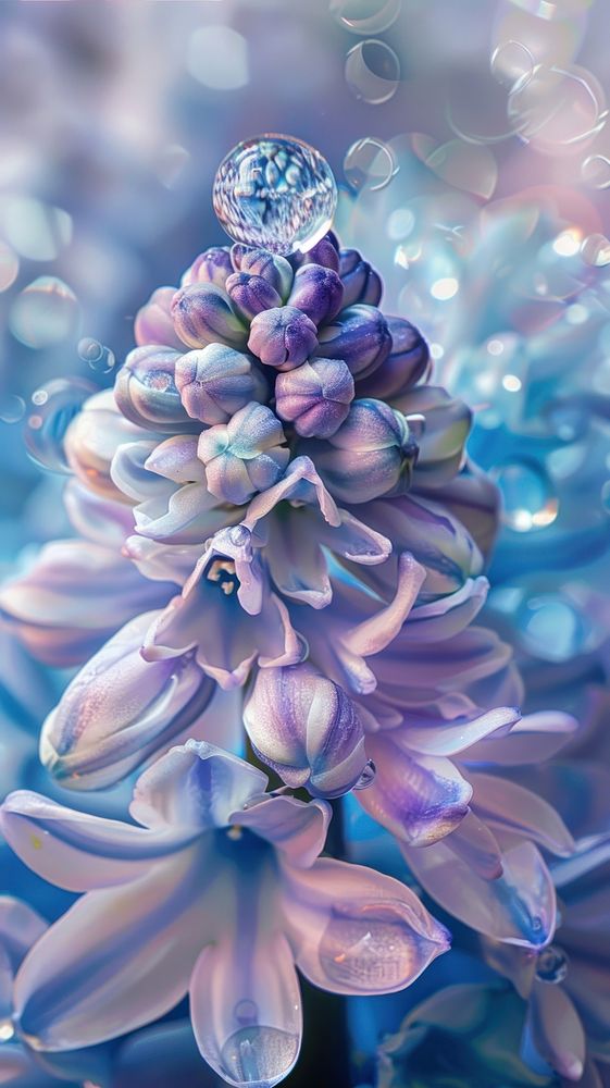 Water droplet hyacinth flower plant | Free Photo - rawpixel