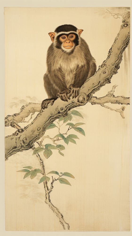 Illustration monkey wildlife painting animal. | Premium Photo ...