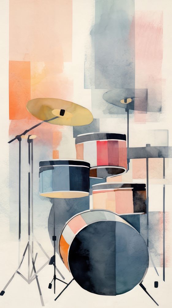 Drum set drums percussion painting. | Premium Photo Illustration - rawpixel