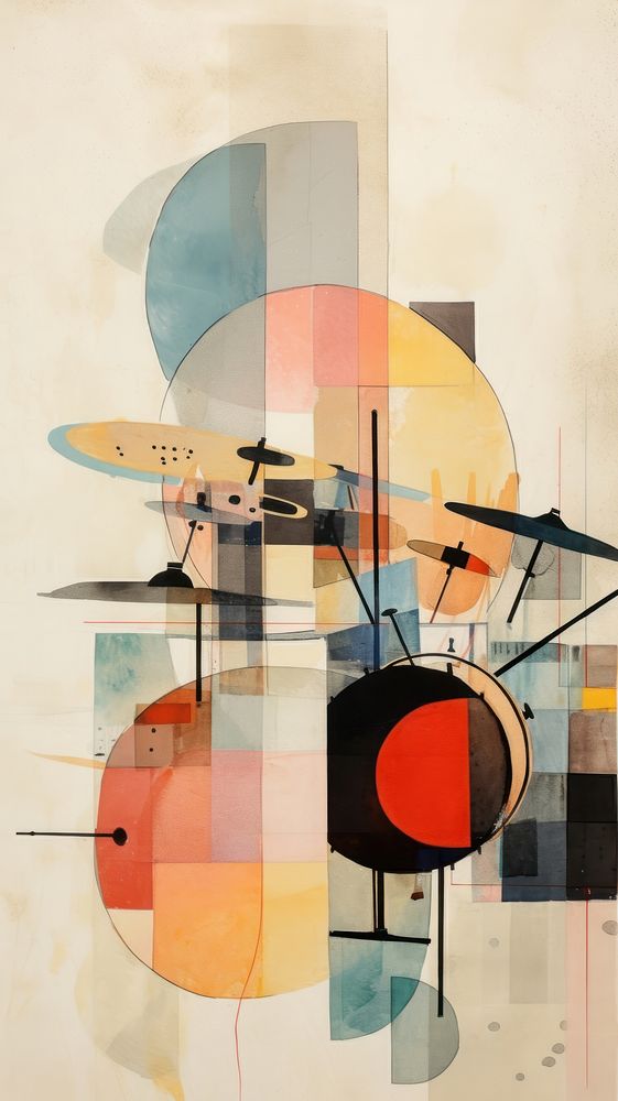 Drum set abstract painting palette. | Premium Photo Illustration - rawpixel