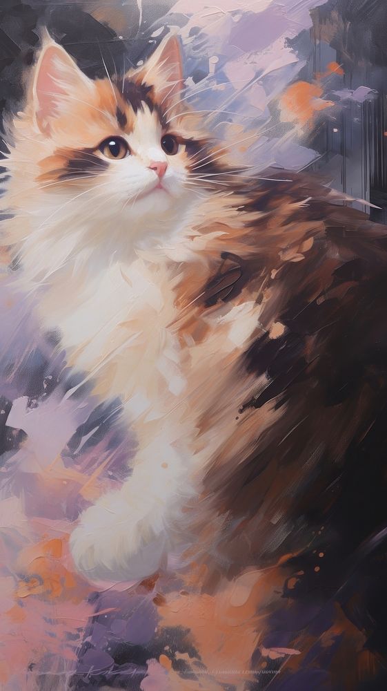 Acrylic paint kitty art painting | Free Photo Illustration - rawpixel