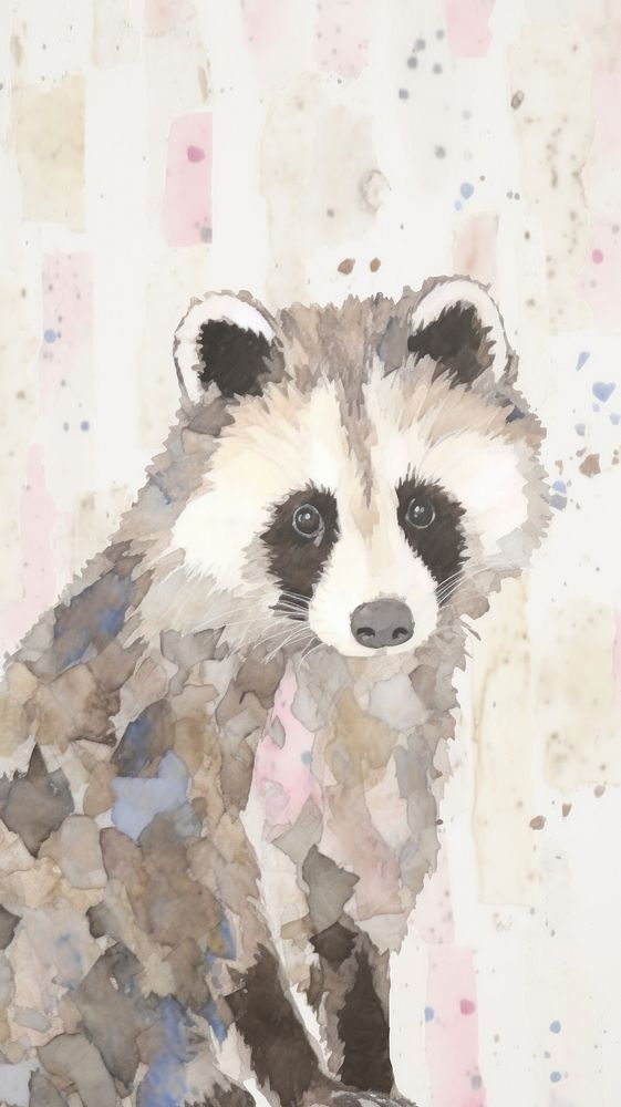 Watercolor raccoon art print | Premium Photo Illustration - rawpixel