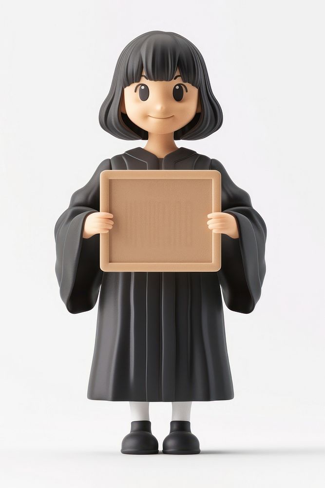 Happy Judge holding board figurine | Free Photo Illustration - rawpixel
