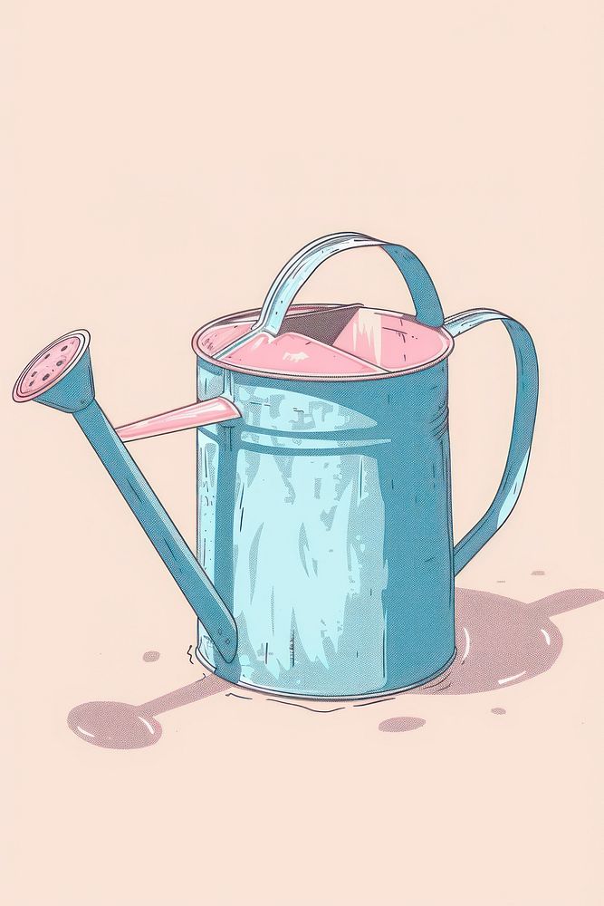 Drawing watering can container gardening | Premium Photo Illustration ...