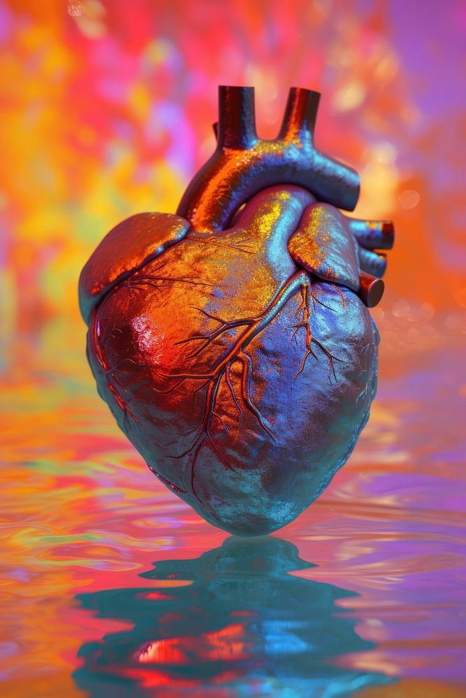 Photo heart reflection outdoors pottery. | Premium Photo Illustration ...