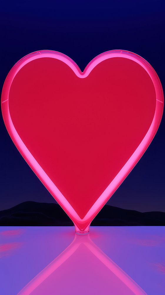 Abstract heart wallpaper illuminated reflection | Premium Photo ...