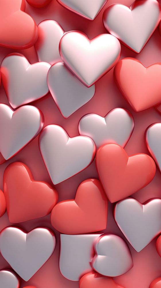 3D solid hearts pattern backgrounds | Premium Photo Illustration - rawpixel