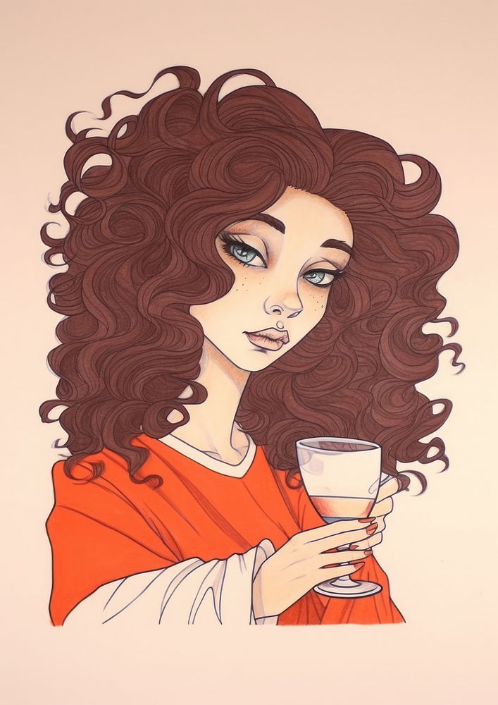 Hand-drawn sketch brandy painting portrait | Premium Photo Illustration ...