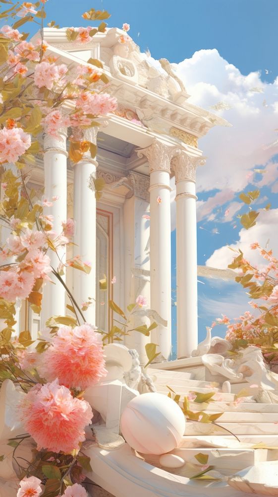 Flower architecture building outdoors. | Premium Photo Illustration ...