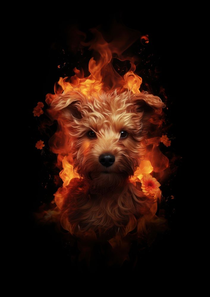 Fire dog terrier mammal | Free Photo - rawpixel