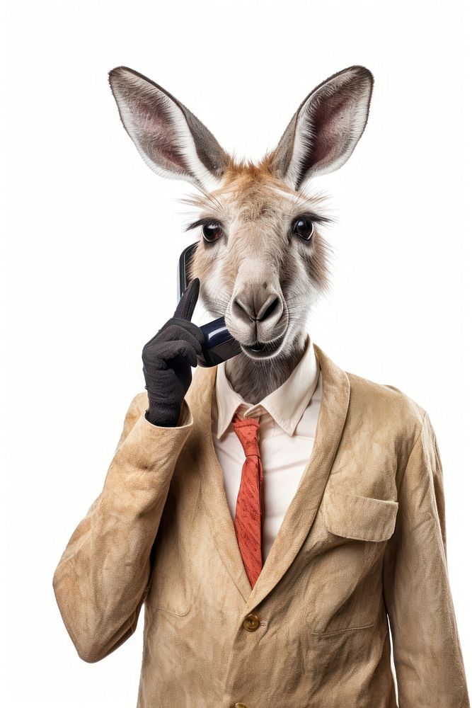 Kangaroo making phone call kangaroo | Free Photo - rawpixel